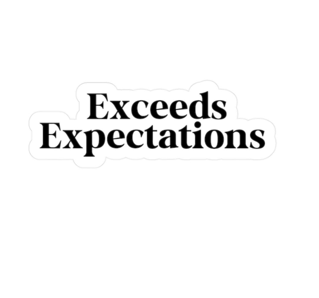 Fun Sticker, Exceeds Expectations, Great Gag Gift for That Special ...