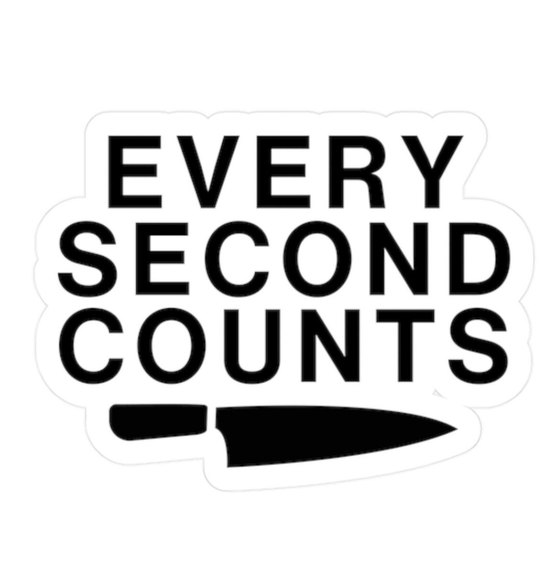 Chef Sticker. Every Second Counts. Water and UV Resistant Vinyl Decal ...