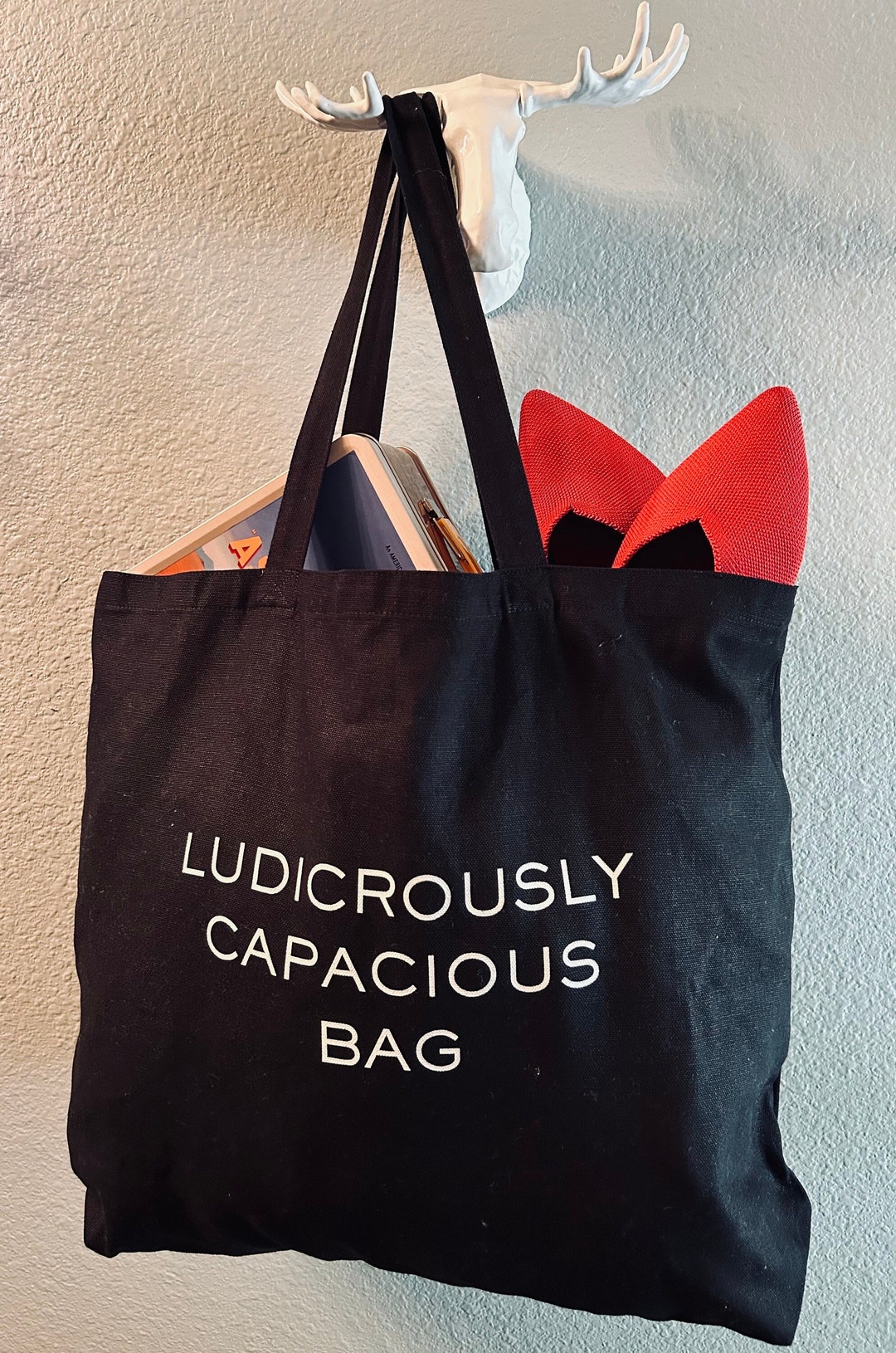 Ludicrously Capacious Tote Canvas Tote Bag, TV Quote, Funny Tote Bag ...