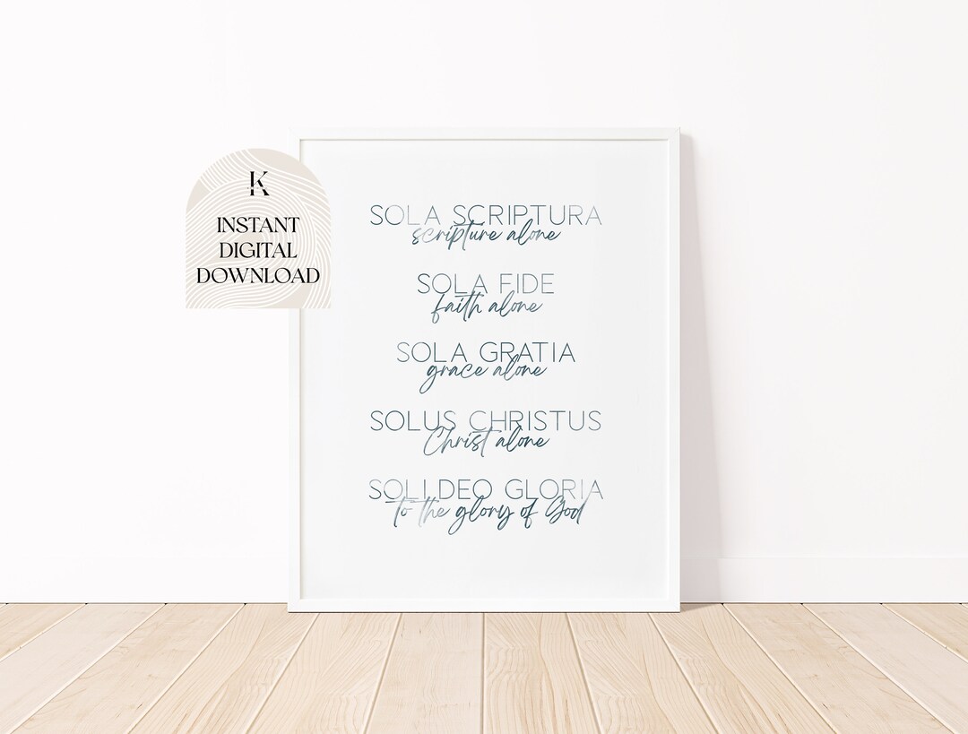 5 Solas Printable, Christian Printable, Reformation Printable, Church ...