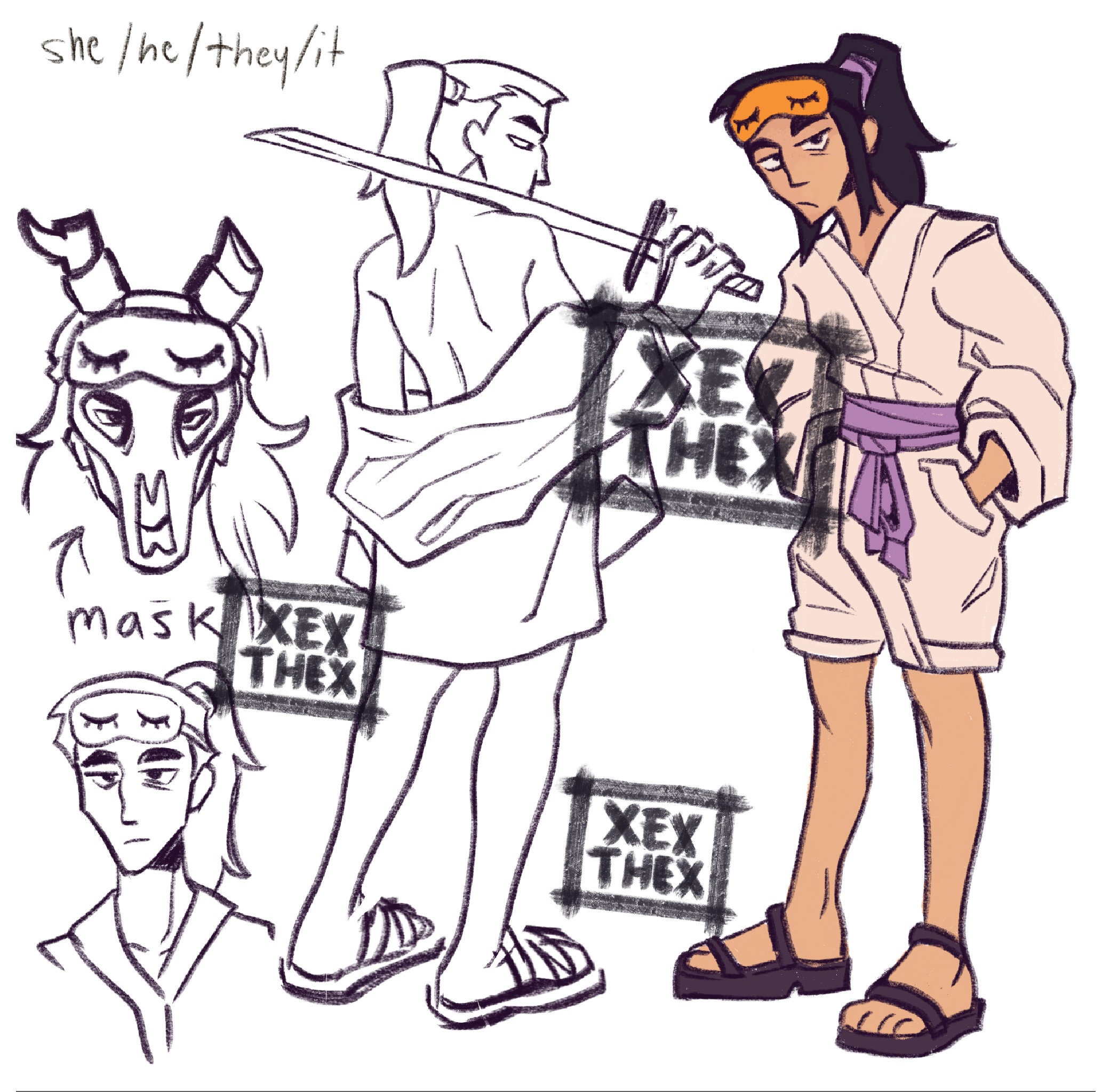 2 Character Full Bodies Sheet One Flat Colored AND 2 - Etsy