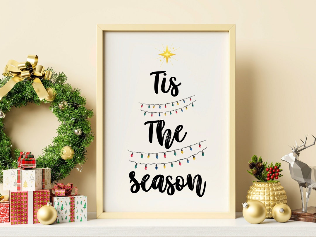 Christmas Calligraphy Wall Art Printable Tis the Season Art Print ...
