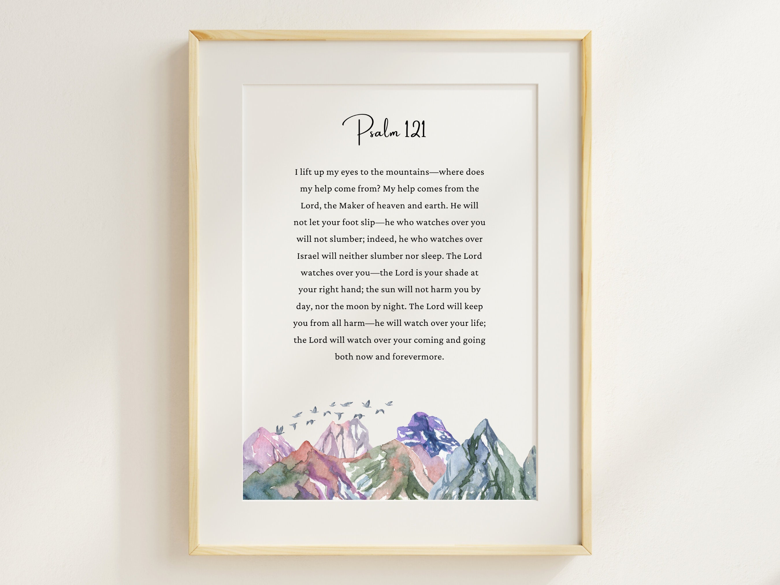 Psalm 121 Bible Verse Wall Art I Lift My Eyes to the Mountains ...