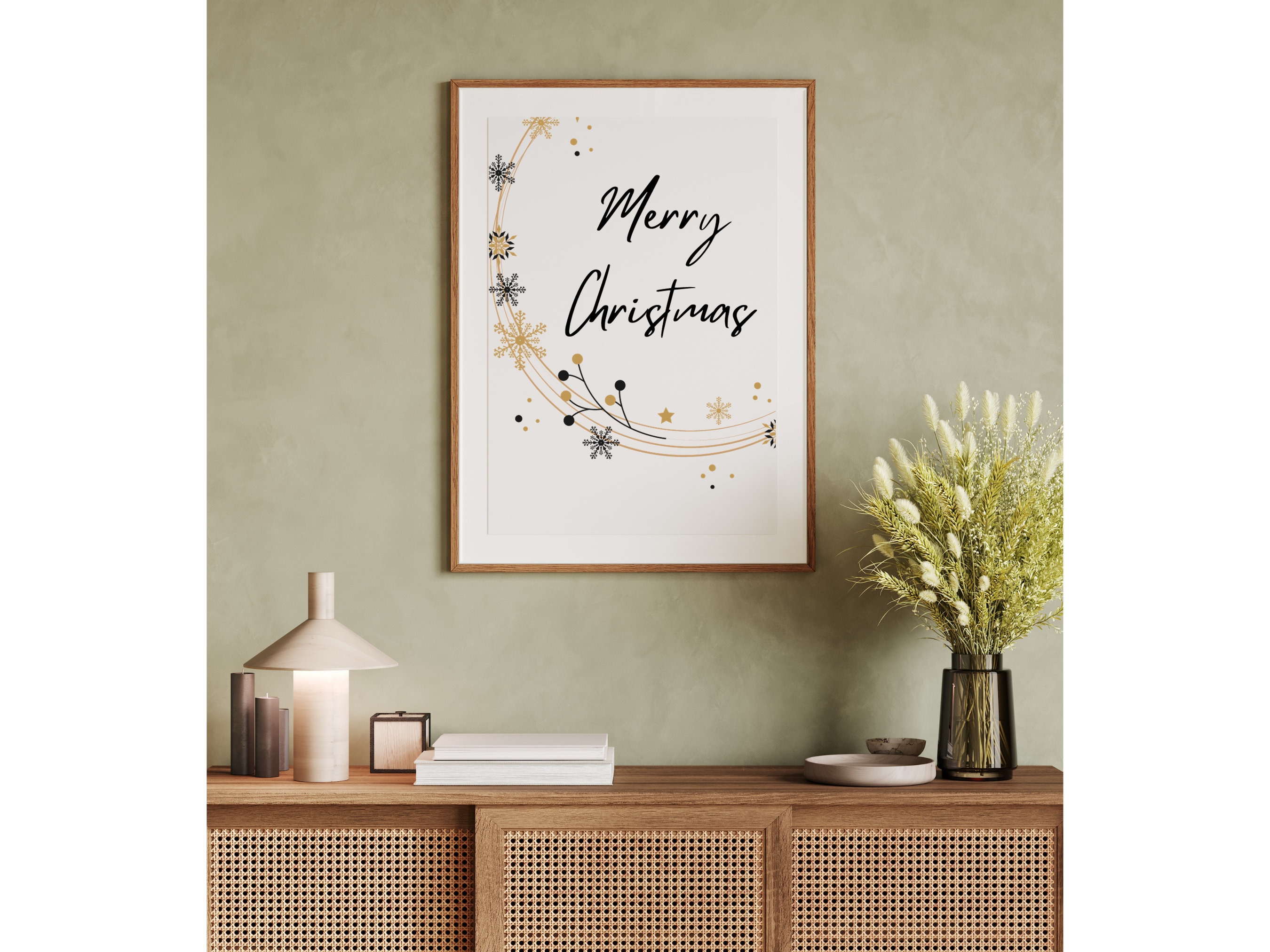 Merry Christmas Wall Art Printable Christmas Wall Decor Digital ...