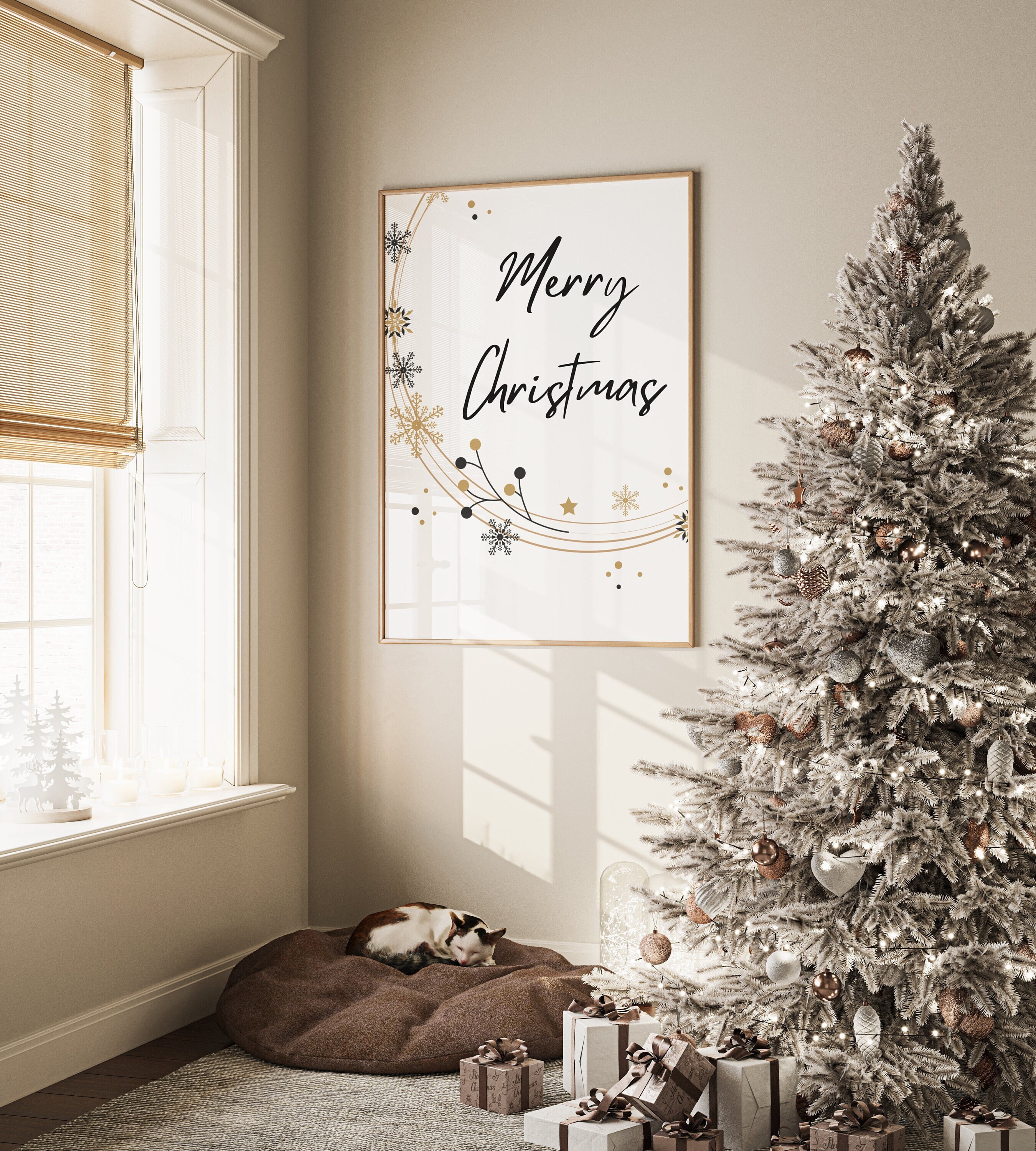 Merry Christmas Wall Art Printable Christmas Wall Decor Digital ...