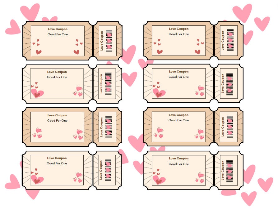 Printable Love Coupons | Romantic Gift | Valentines Day Gift for Him or ...