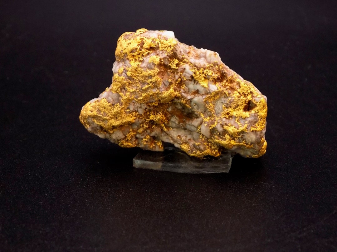 Native Gold Seams in Quartz Matrix, Gold Nugget, Natural Gold Specimen ...