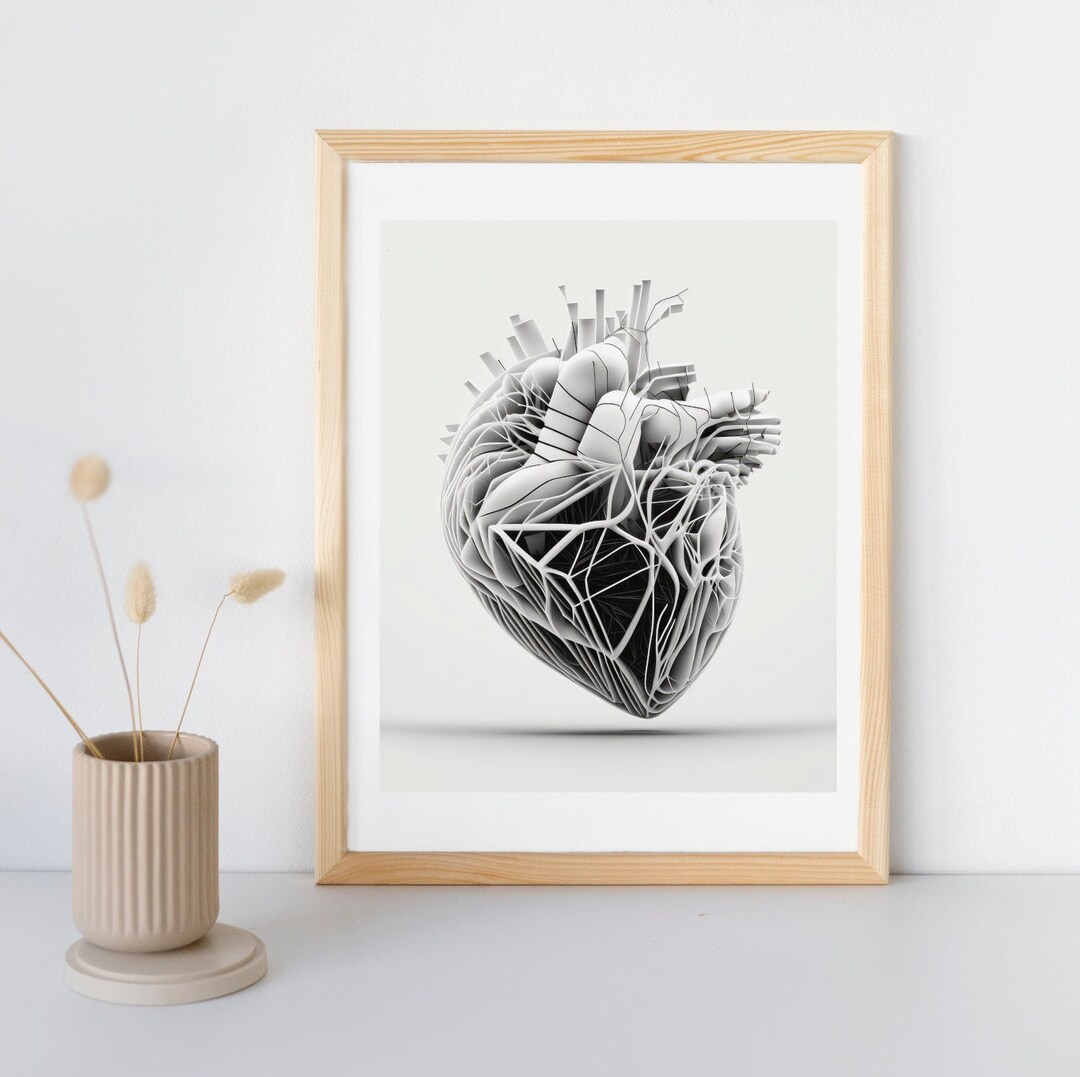 Bionic Heart Art Print Abstract Art Wall Decor Art Decor - Etsy