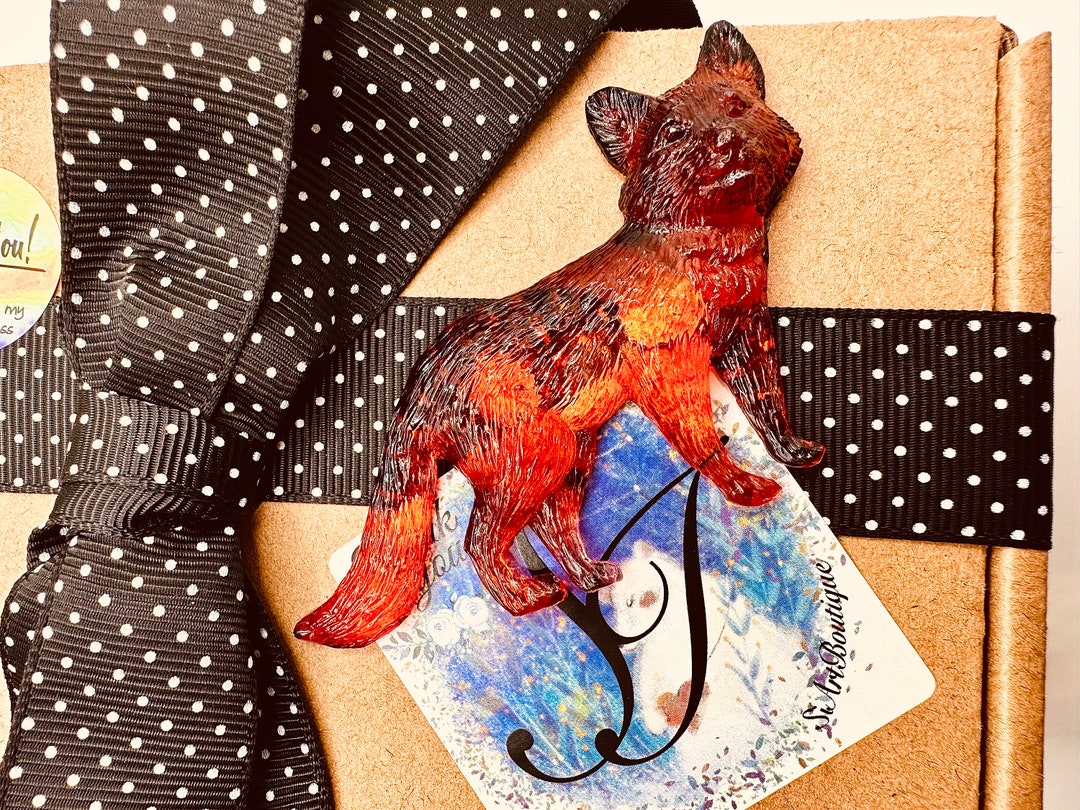 Fox Magnet Made in Resin, Handmade Animal Fridge Magnet, Fox Lover Gift ...