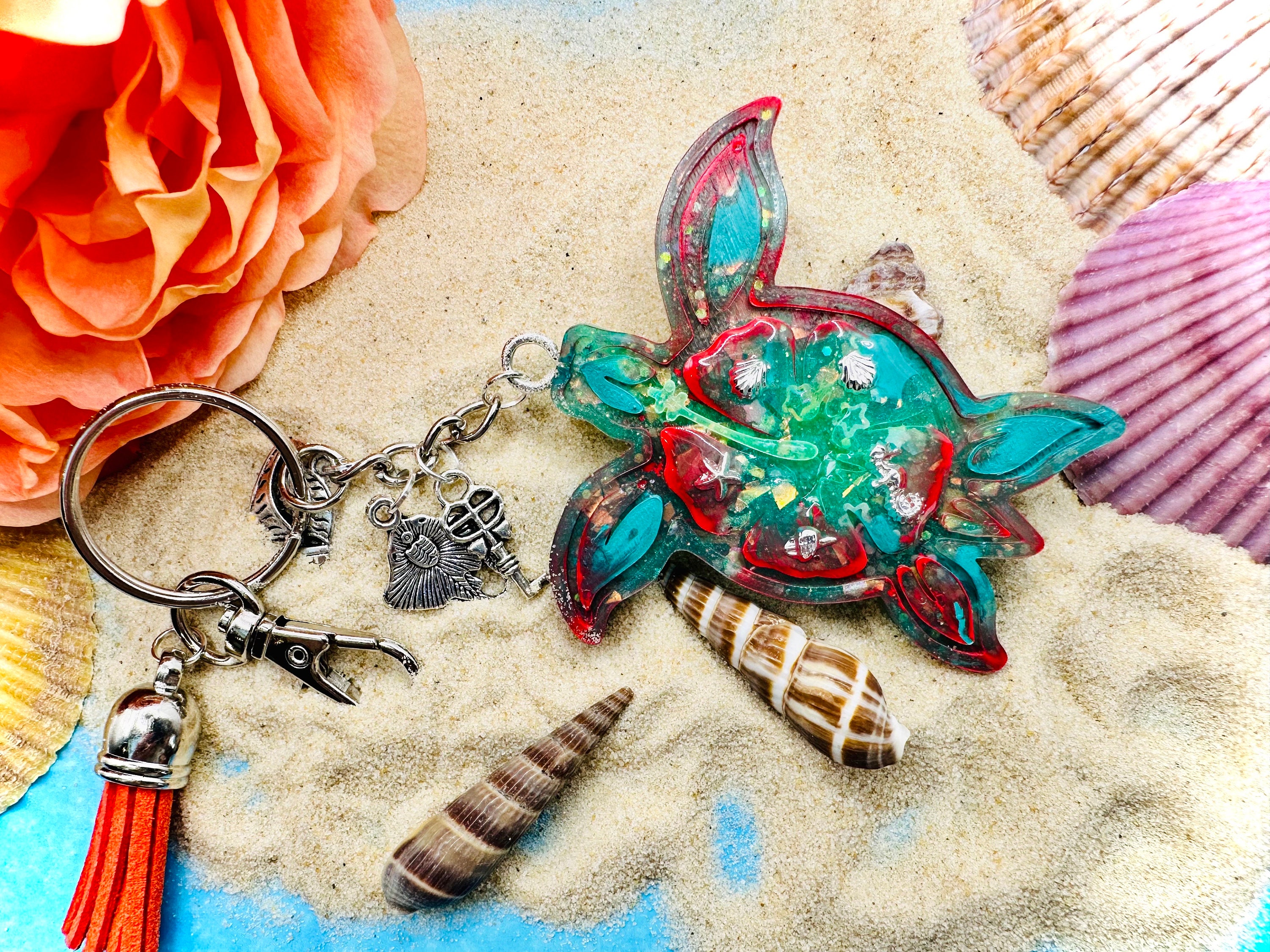 Turtle Super Cute Keychain ID Card Badge Lanyard, Key Ring With Tassel ...