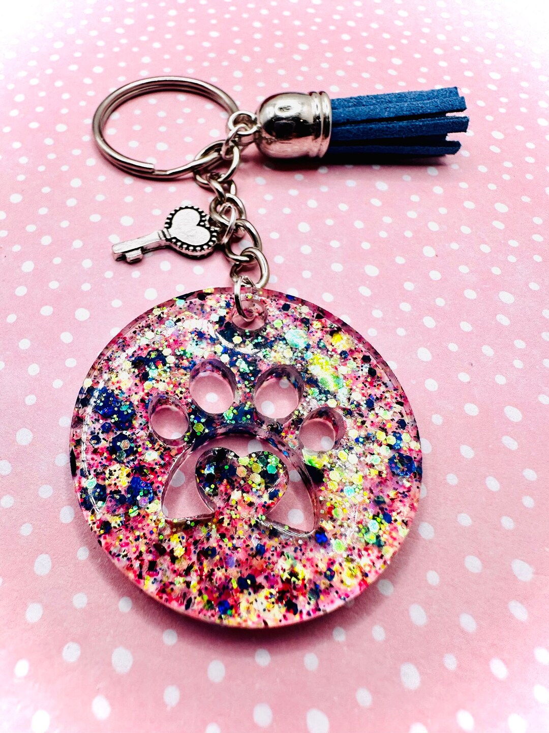 Dog Cat Paw Print Resin Keyring | Animal Lover, Cat Lovers, Unique ...