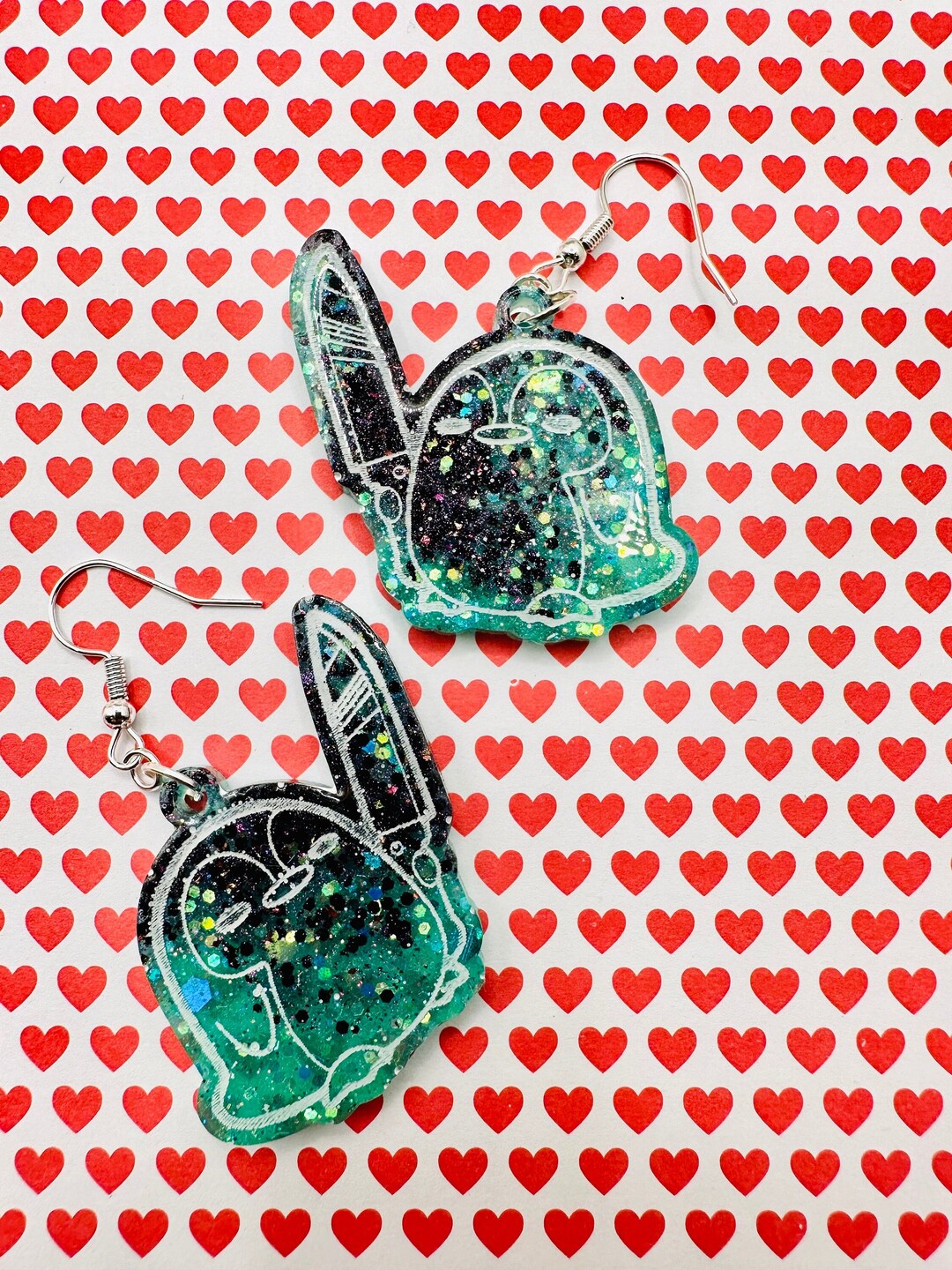 Penguin Dangle Earrings Stabby Horror Gothic in Resin, Bird Earrings ...