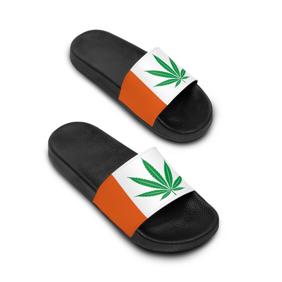 Men's Slide Sandals-weed - Etsy