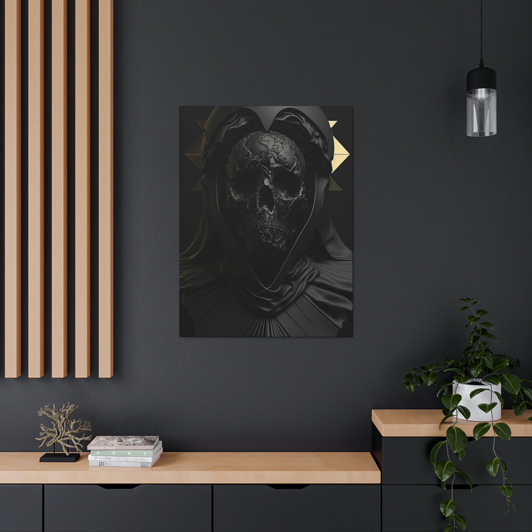 Kintsugipunk Vantablack Mask Canvas AI Art - Etsy