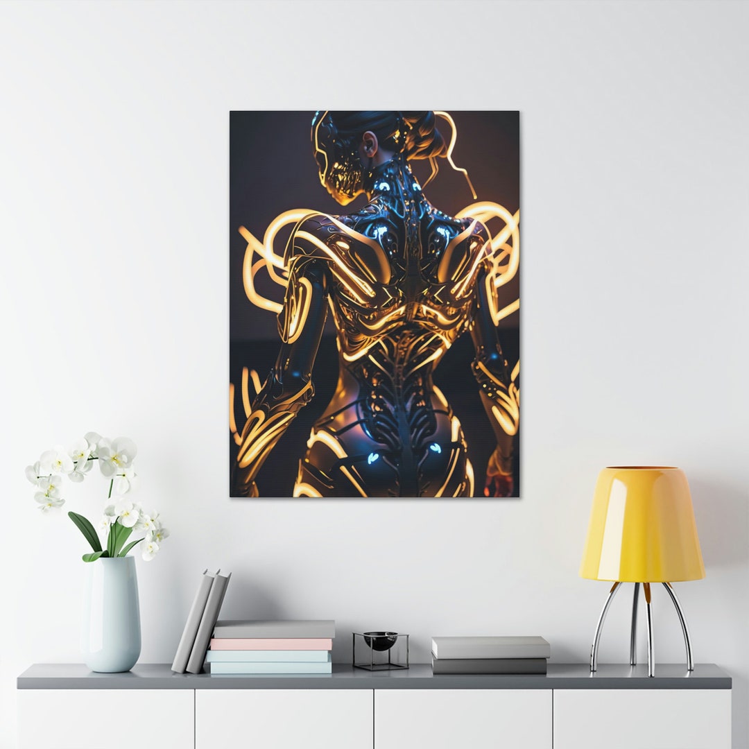 Kintsugi Cyborg: Anatomy Art Canvas AI Art - Etsy