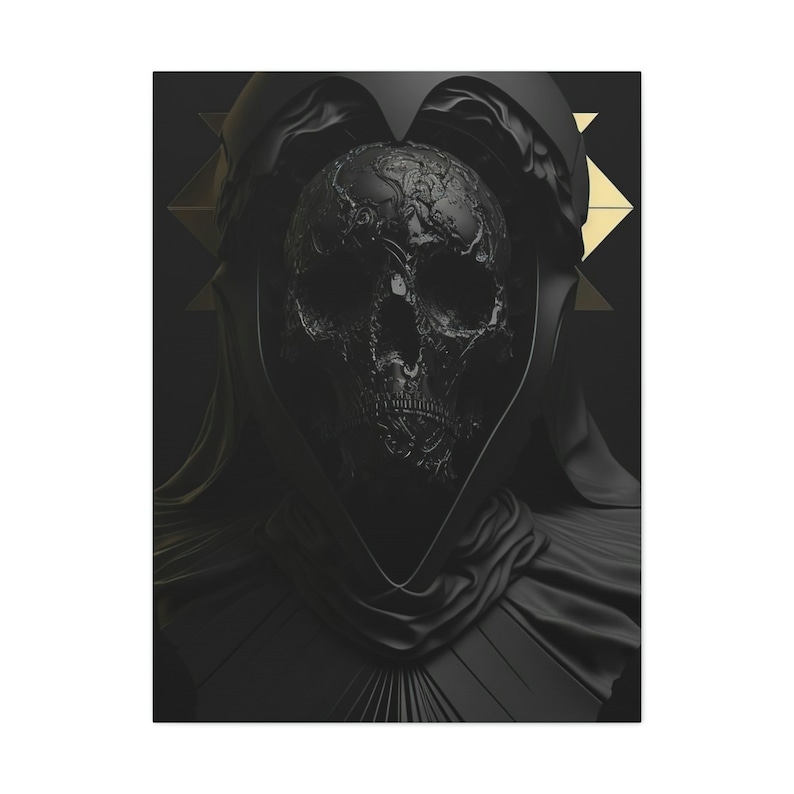 Kintsugipunk Vantablack Mask Canvas AI Art - Etsy