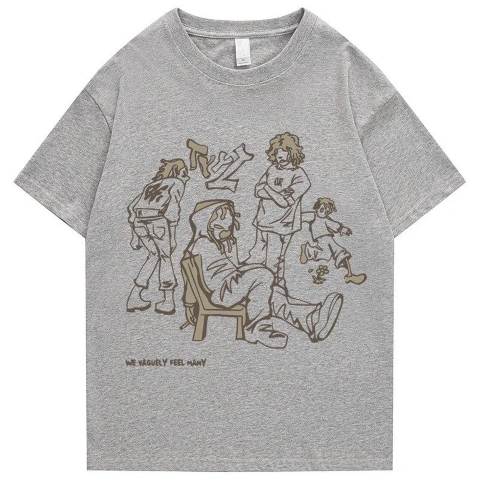 Streetwear Cartoon Graphic T-shirt Top - Etsy