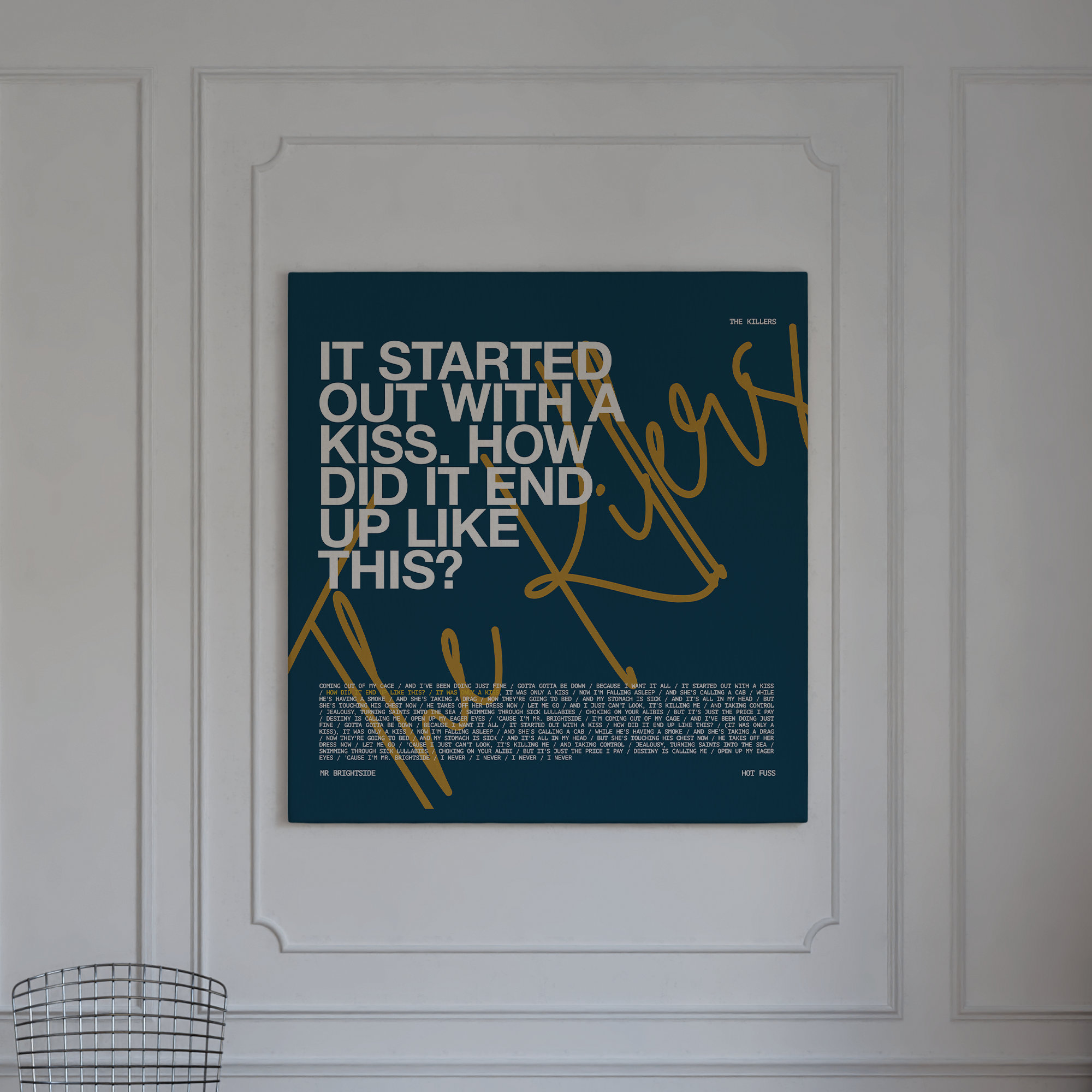 Mr Brightside by the Killers Poster, DIGITAL DOWNLOAD, Type Poster, the ...