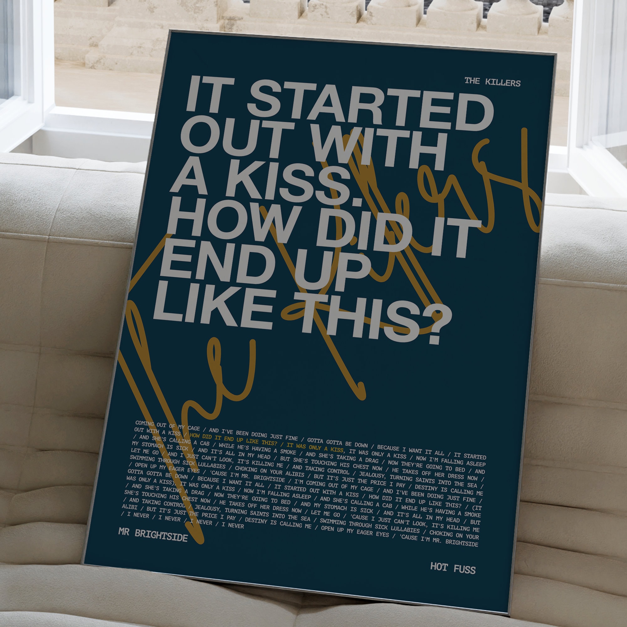 Mr Brightside by the Killers Poster, DIGITAL DOWNLOAD, Type Poster, the ...