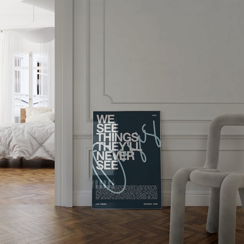 Live Forever by OASIS Poster, DIGITAL DOWNLOAD, Type Poster, Oasis Song ...