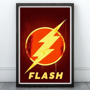 Digital Flash Symbol Poster Ai-generated Superhero Art Print for Home ...