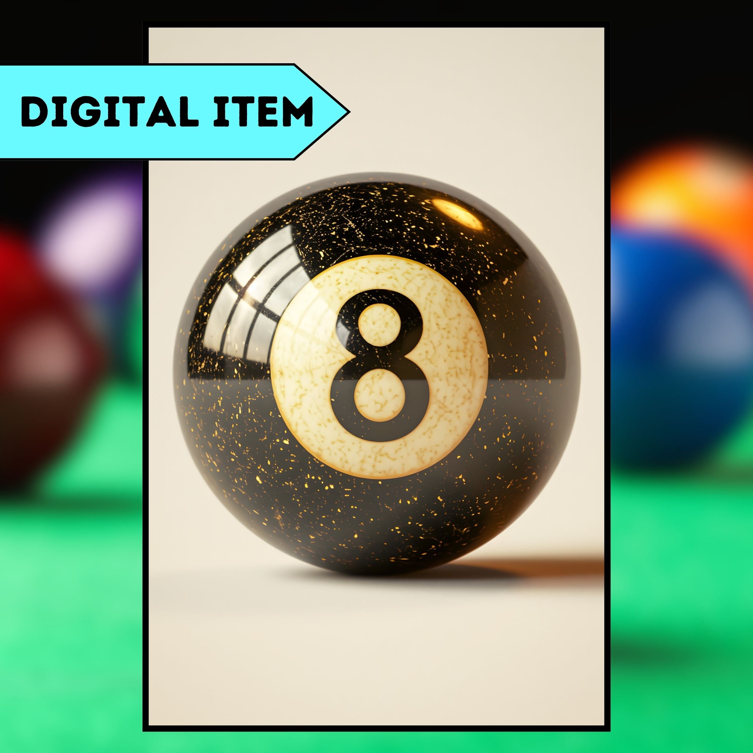 8 Ball Billiards AI Digital Art: Unique Design for Pool Lovers ...