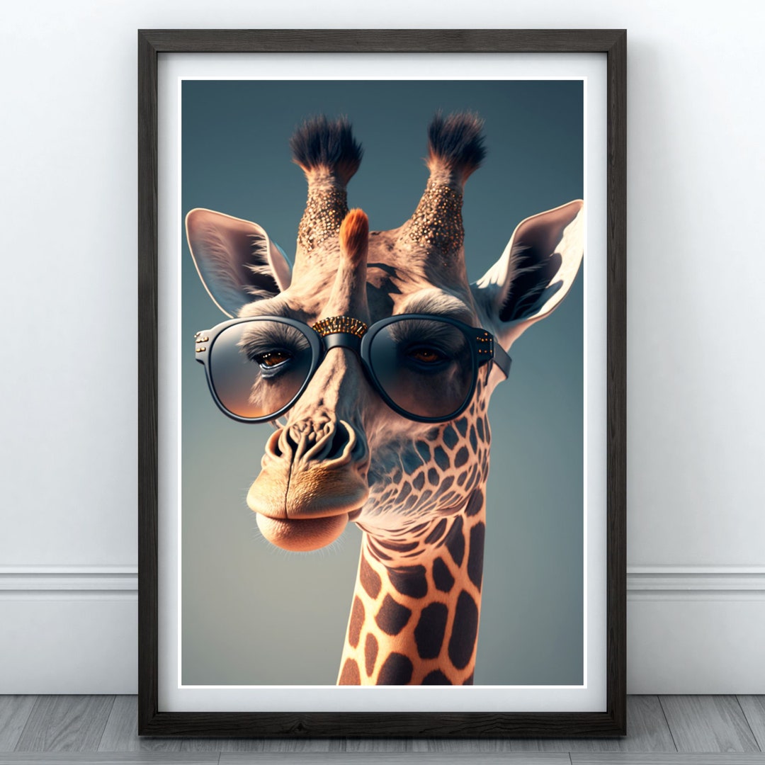Bougie Giraffe Art Digital Poster | Giraffe Decor, Ai Art, Ai Generated ...