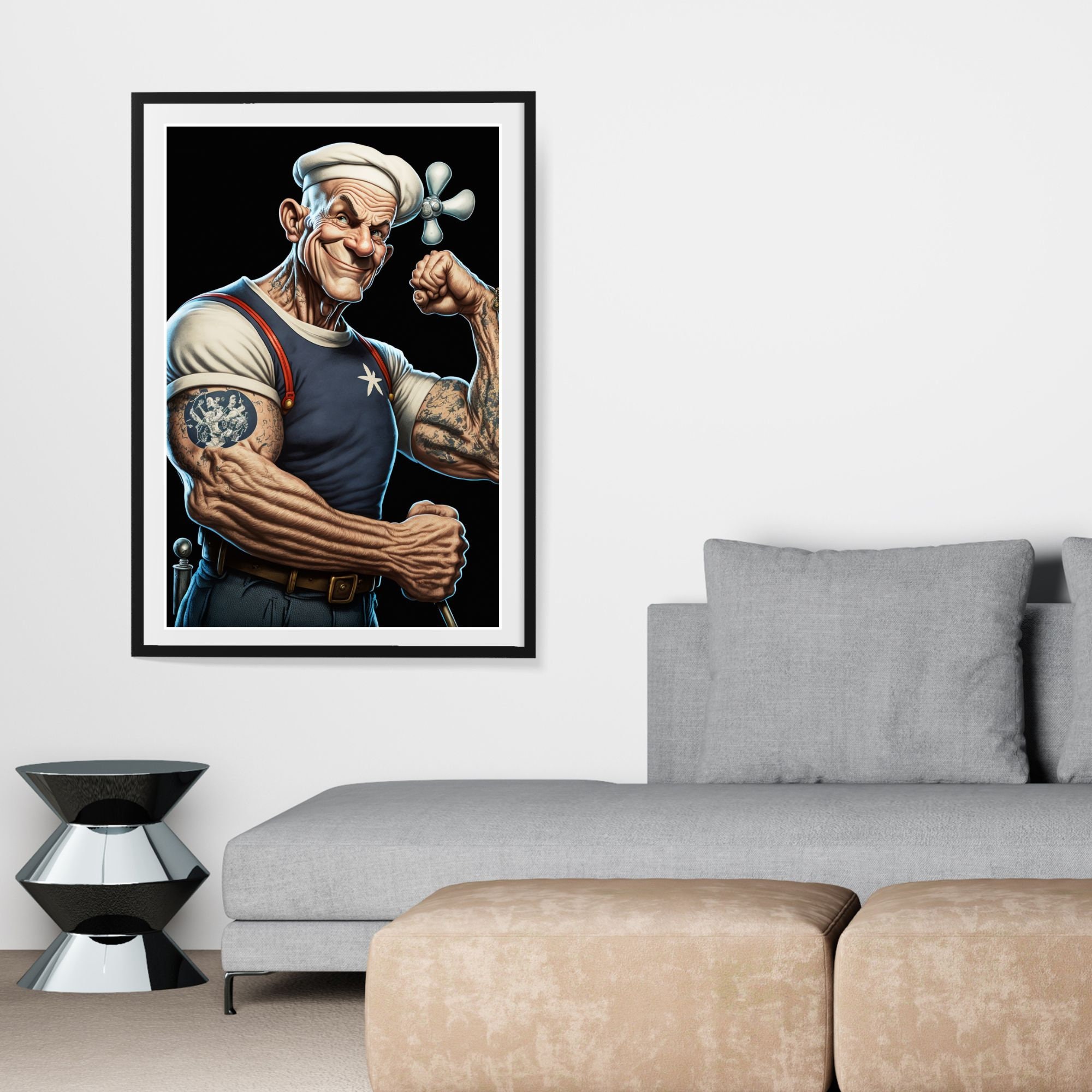 Popeye Ai Generated Art | Pop Culture Wall Art, Pop Art Canvas, Quirky ...
