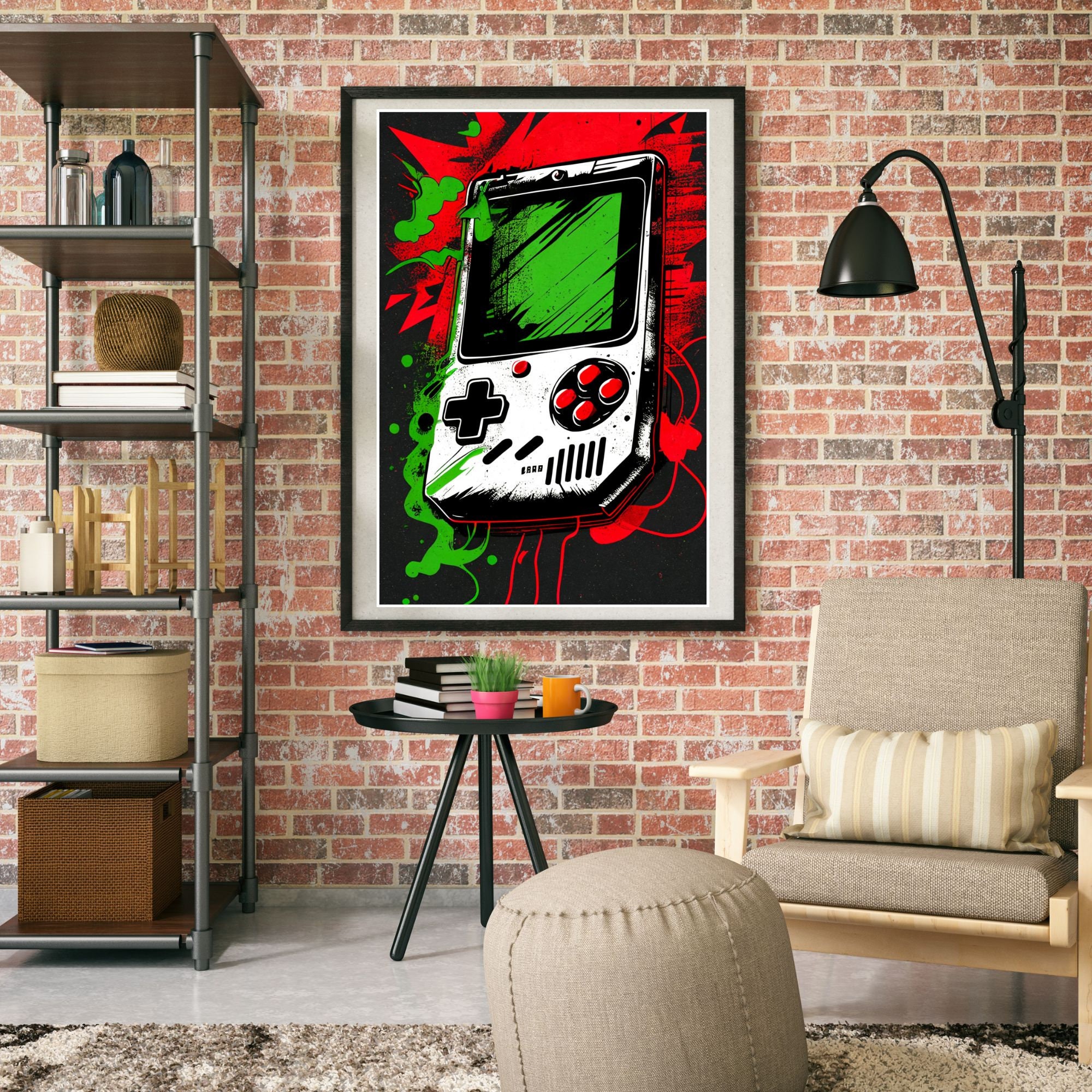 Retro Gameboy Ai-generated Digital Art Print | Unique & Colorful Wall ...