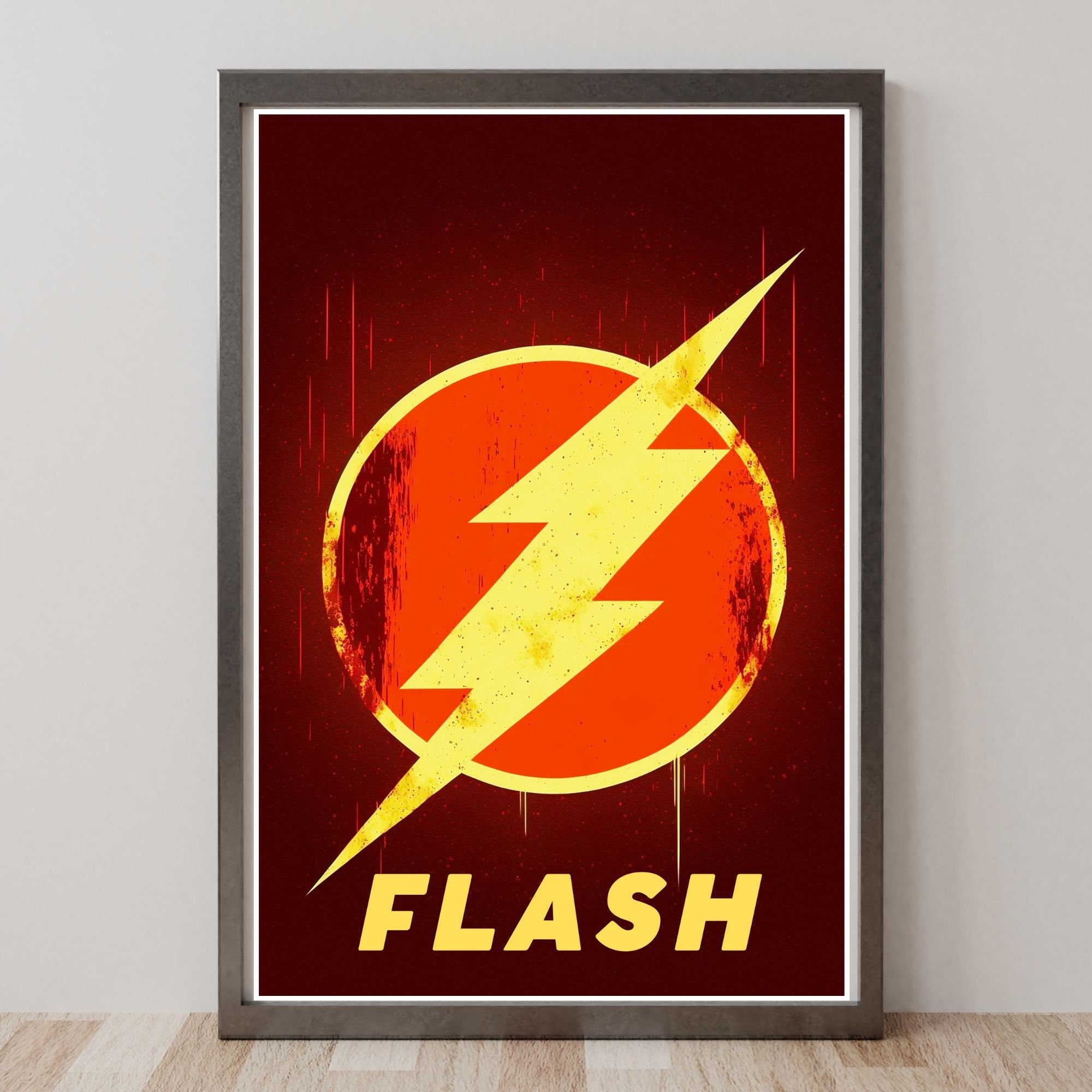 Digital Flash Symbol Poster Ai-generated Superhero Art Print for Home ...