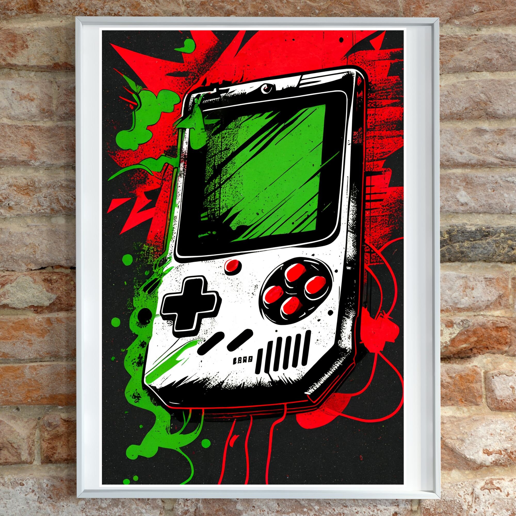 Retro Gameboy Ai-generated Digital Art Print | Unique & Colorful Wall ...