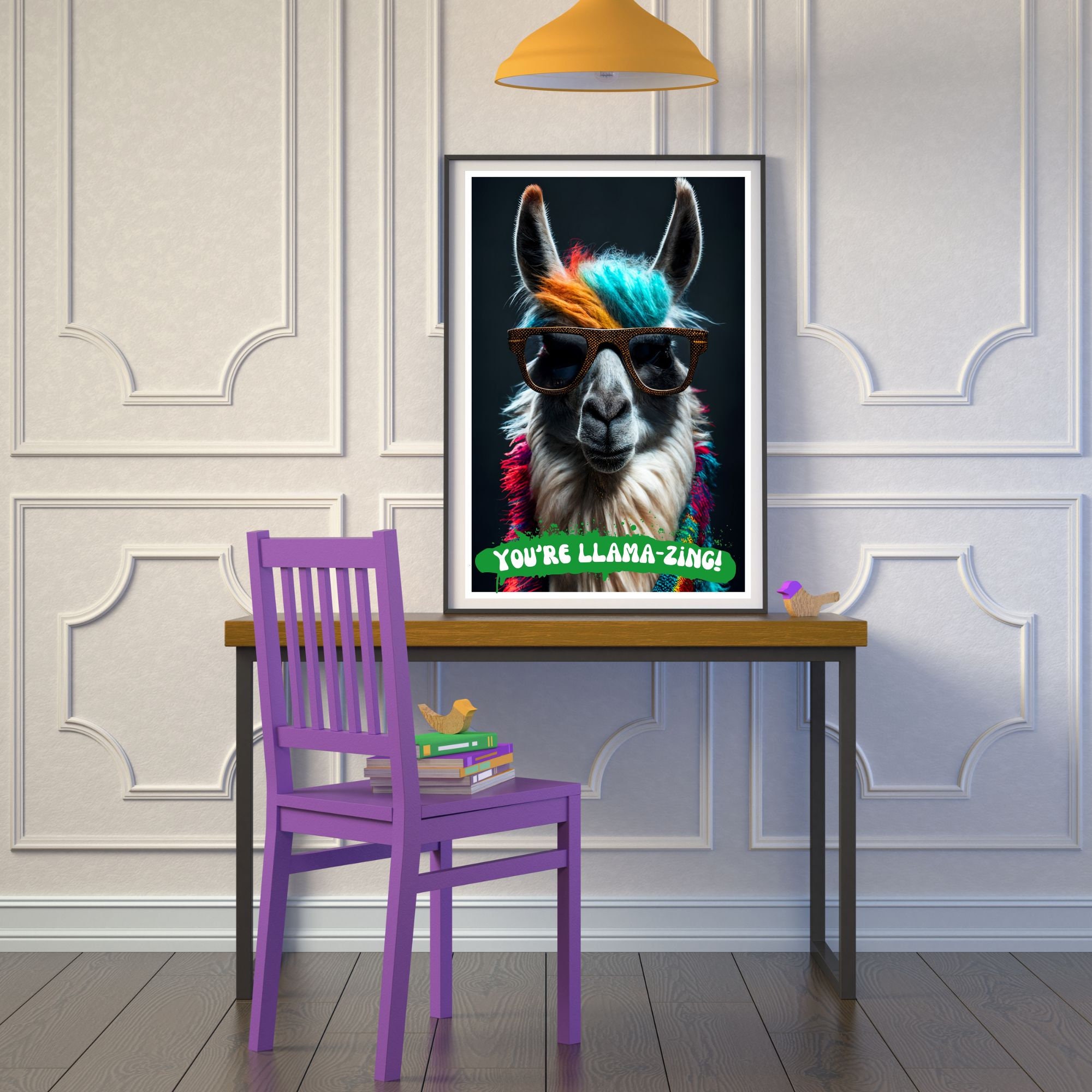 Digital Funny Llama Poster | Ai-generated Wall Art | Unique Ai ...