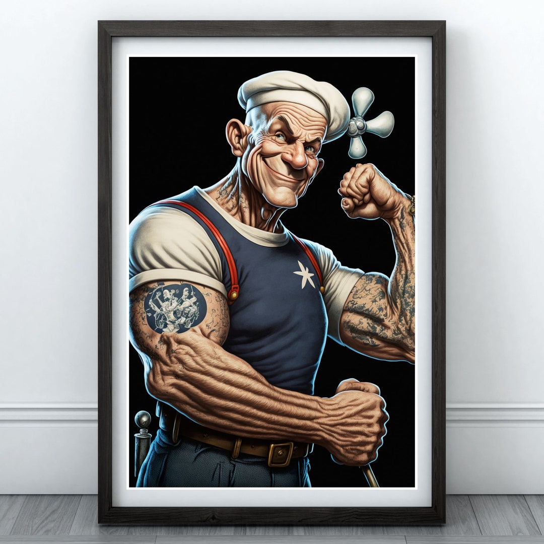 Popeye Ai Generated Art | Pop Culture Wall Art, Pop Art Canvas, Quirky ...