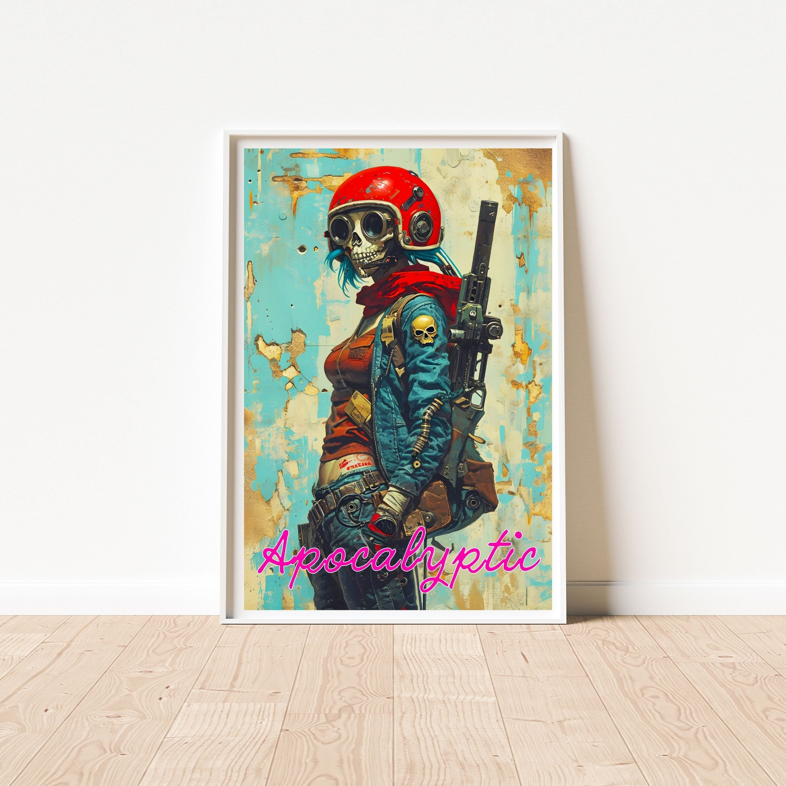 Apocalyptic Warrior Digital Art Print Futuristic AI Design Unique Wall ...