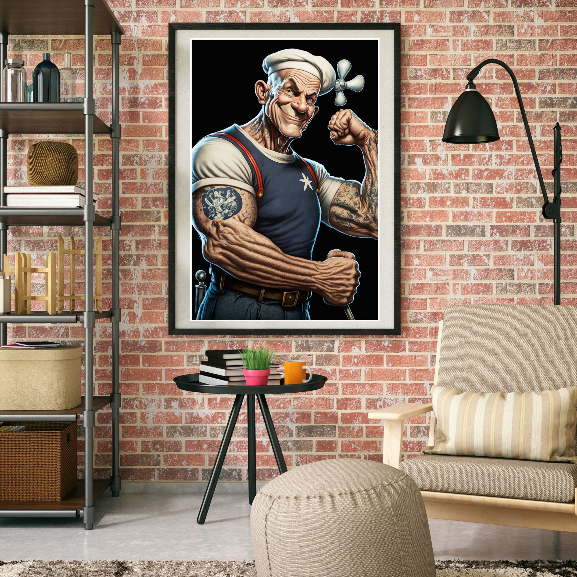 Popeye Ai Generated Art | Pop Culture Wall Art, Pop Art Canvas, Quirky ...