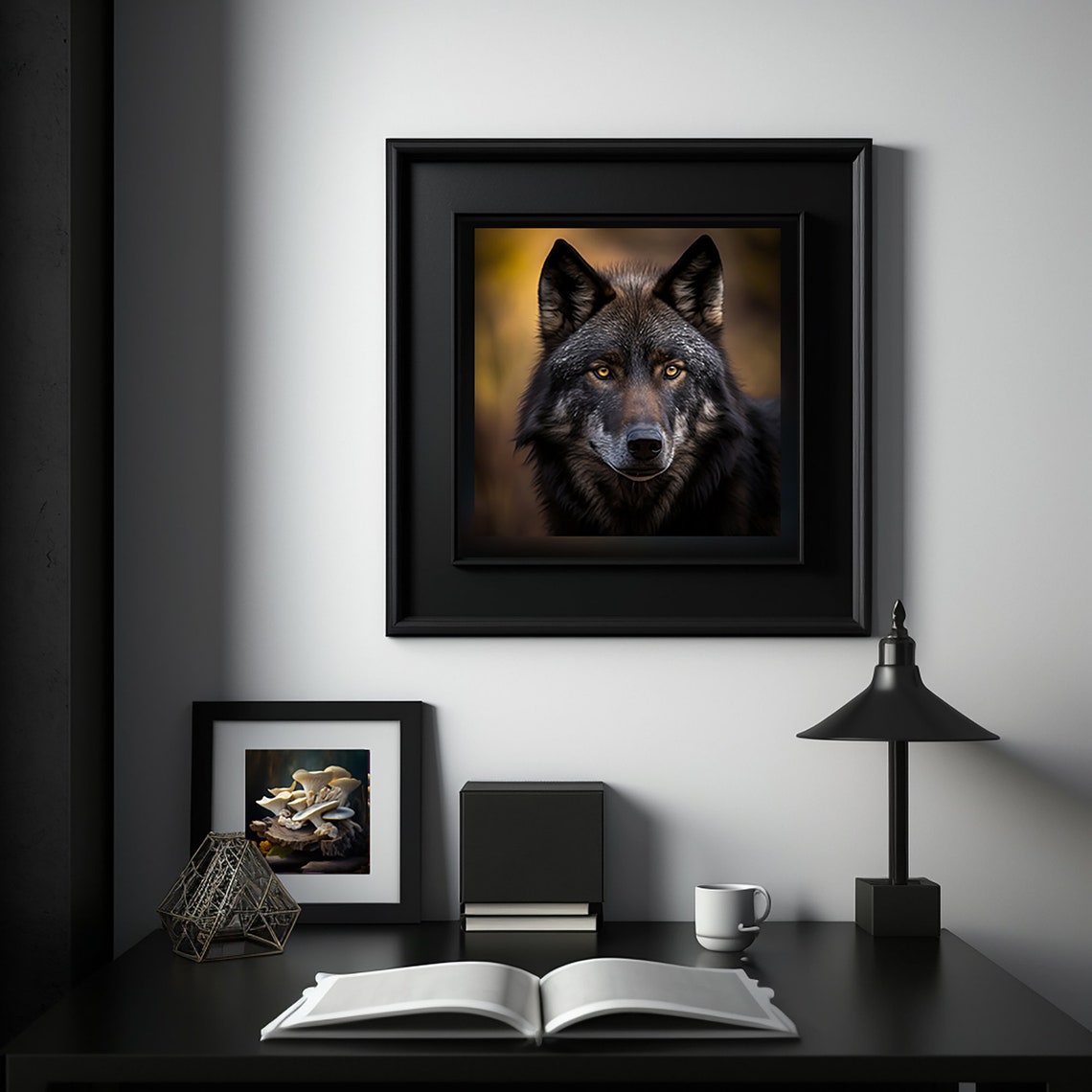 Black Timber Wolf Nature Photography - Digital Print Download - Close ...