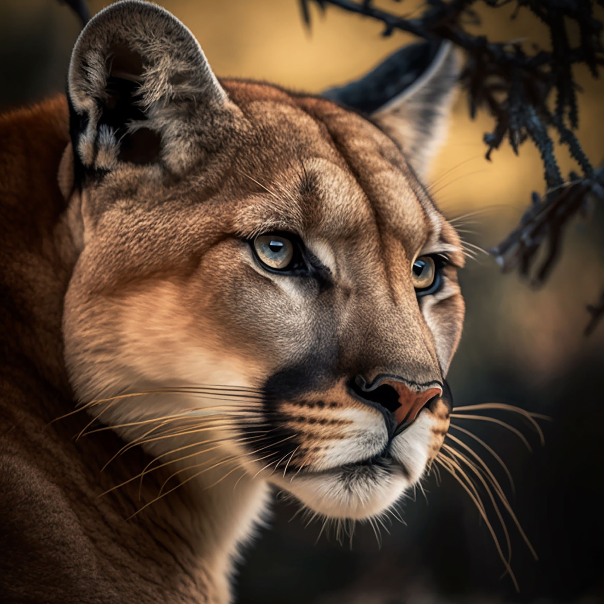 Mountain Lion Face Close Up