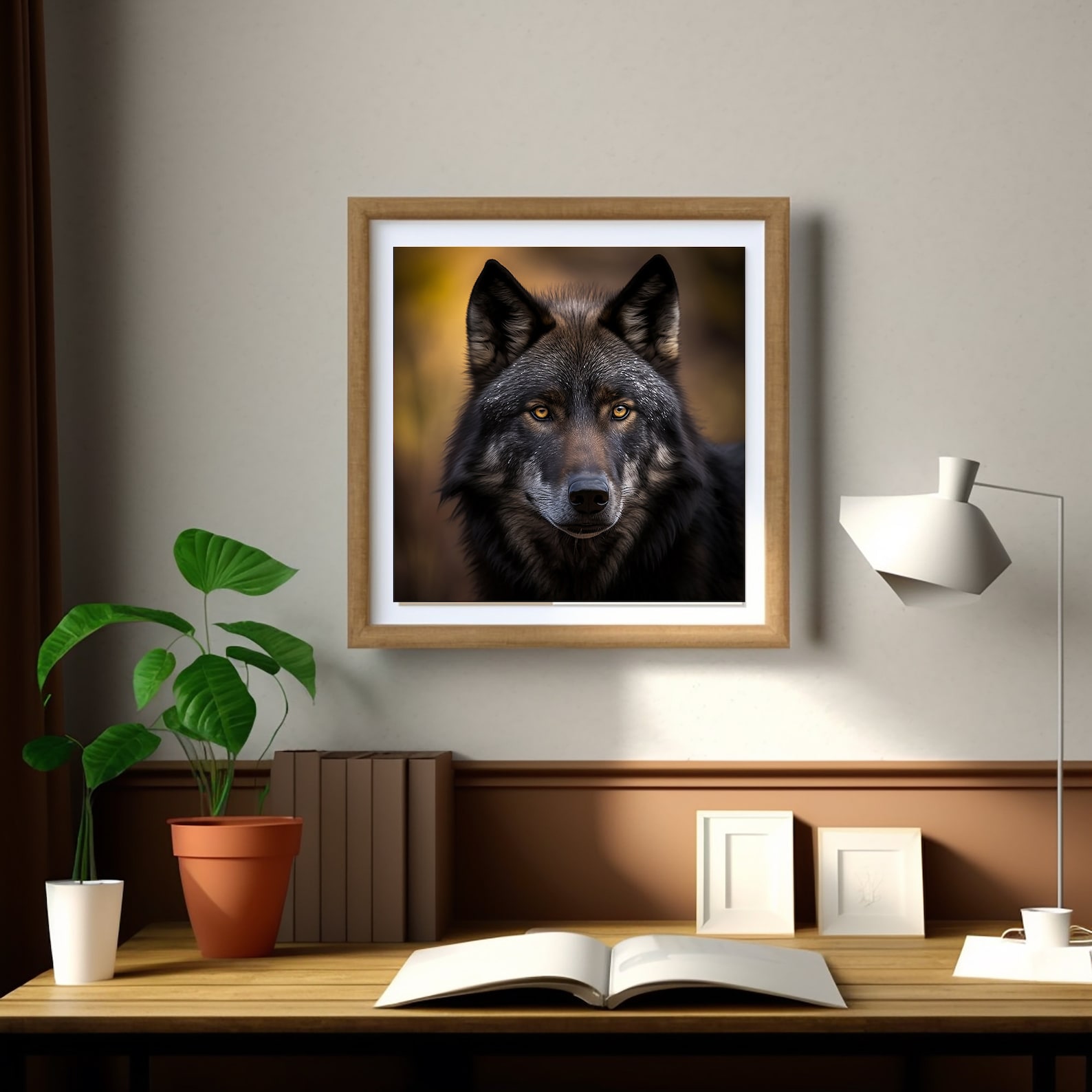 Black Timber Wolf Nature Photography - Digital Print Download - Close ...