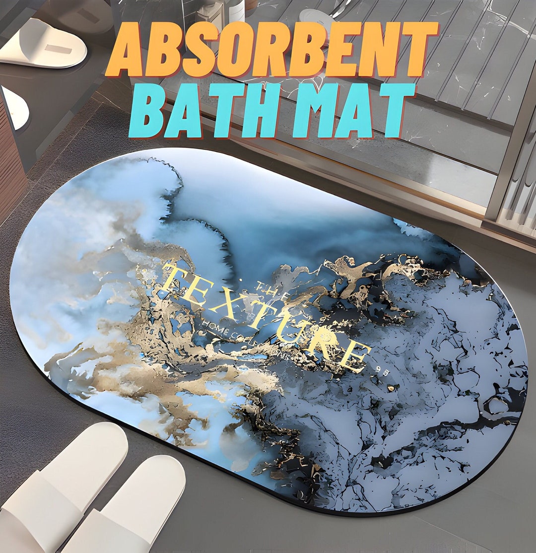 Absorbent Bath Mat Diatom Mud Stone Pattern Anti-slip and - Etsy