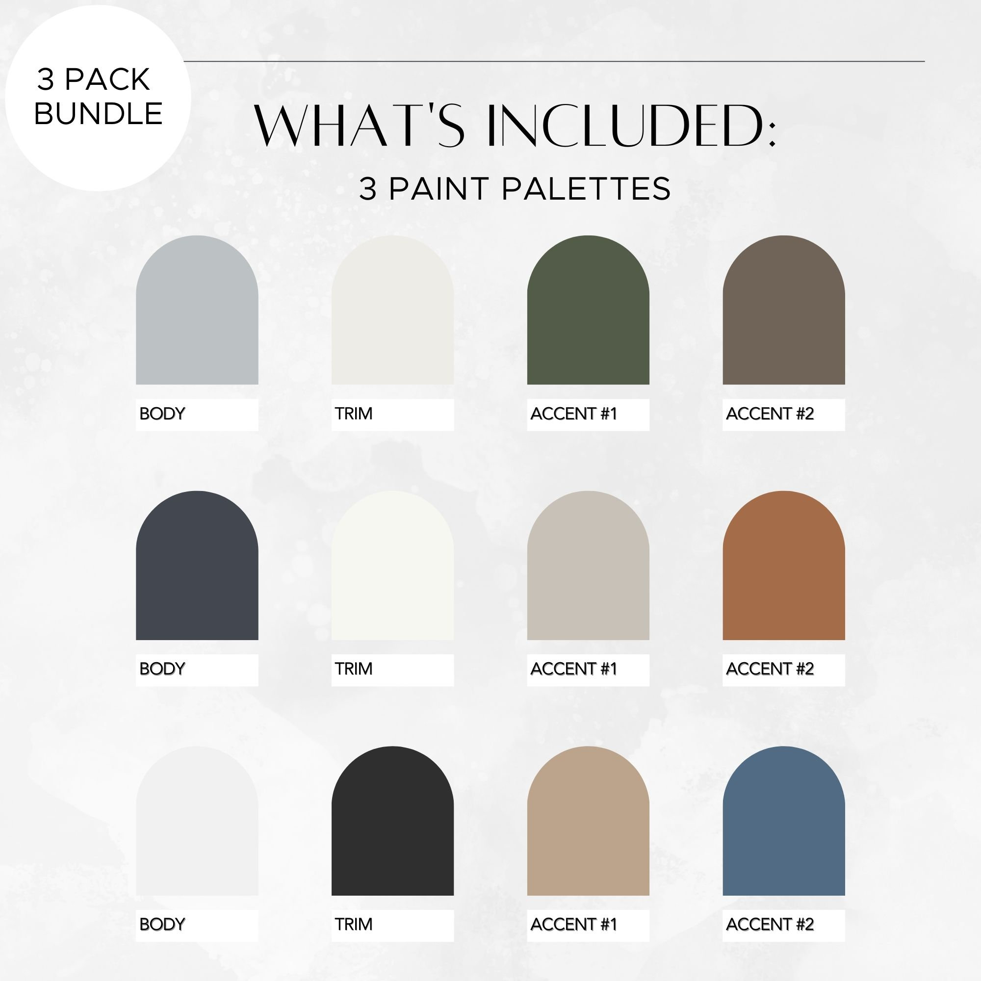 Exterior Paint Palette Bundle, Modern Farmhouse Paint Colors Palette ...