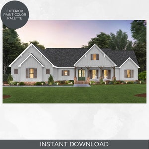 Exterior Paint Color Palette, Contemporary Ranch Paint, Modern Paint ...