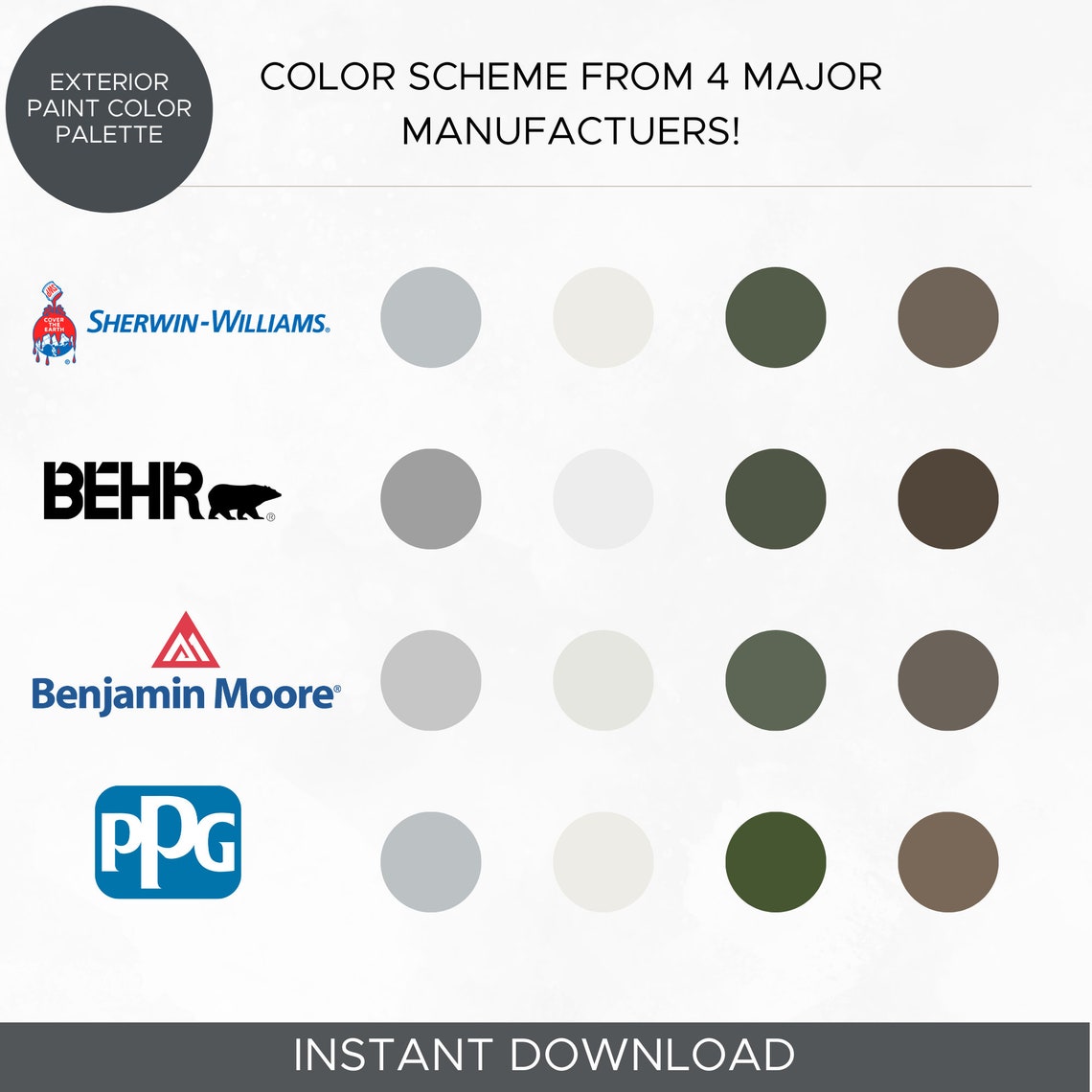 Exterior Paint Color Palette, Contemporary Ranch Paint, Modern Paint ...