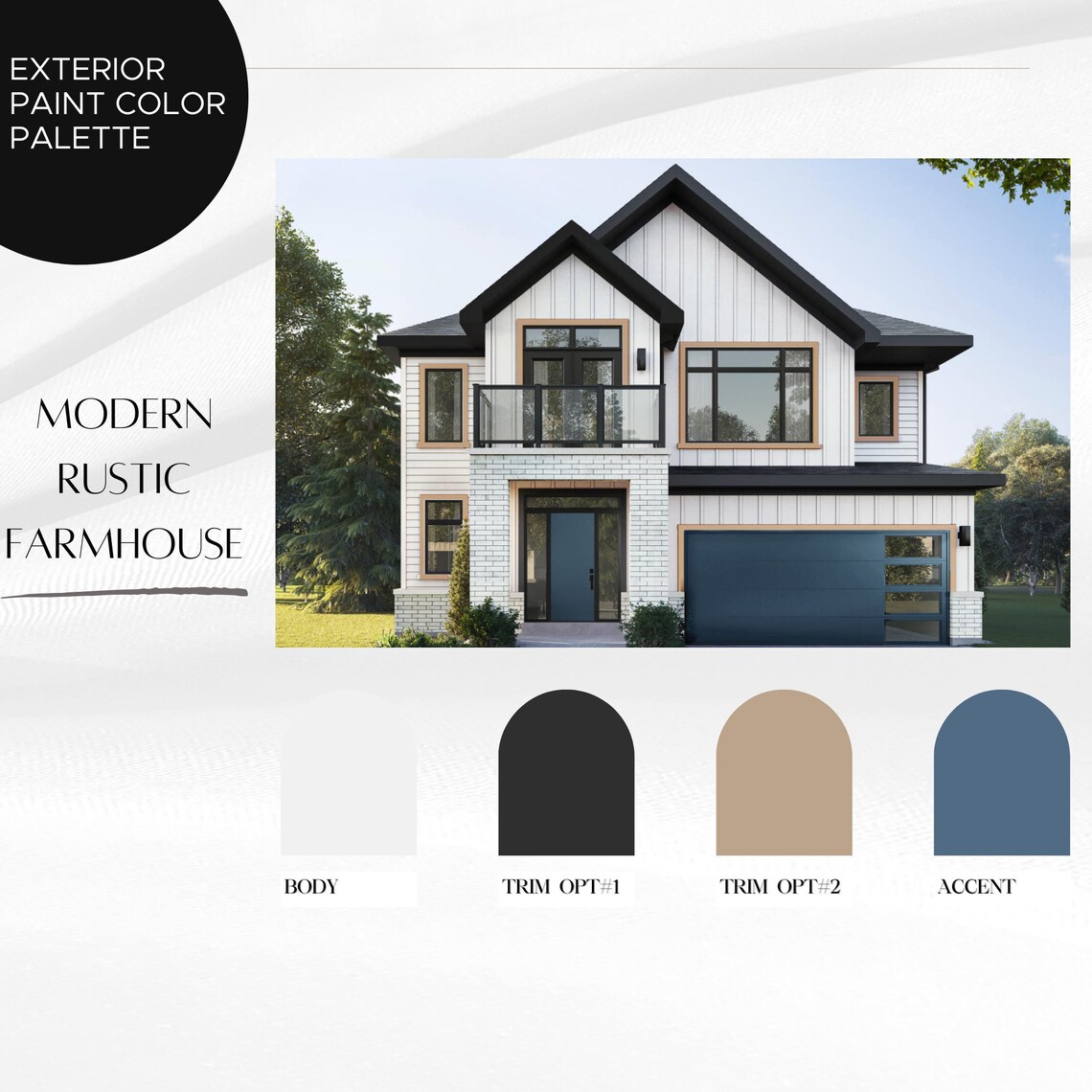 Exterior Paint Palette, Rustic Modern Farmhouse Paint Colors, Rustic ...