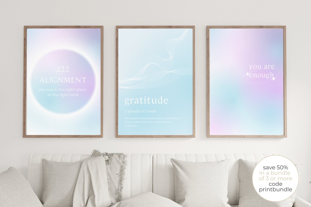 Angel Number Poster Set Aura Poster Set Set of 3 Posters Spiritual ...