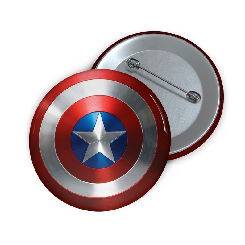 Captain America Shield Pin Button Badge - Etsy