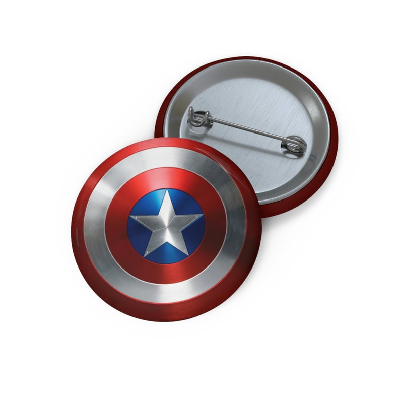 Captain America Shield Pin Button Badge - Etsy