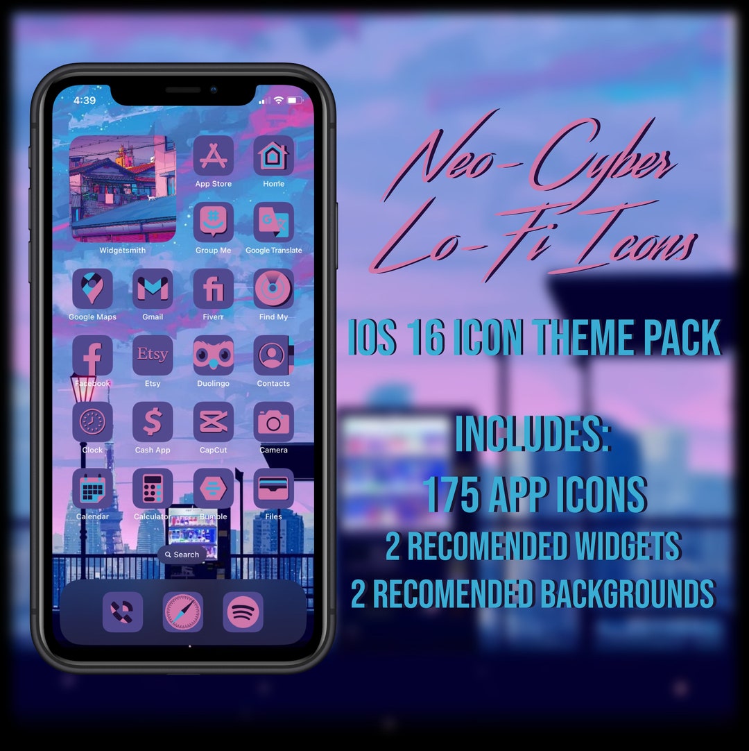 Neo-cyber Lo-fi Aesthetic Ios 16 App Icon Set | 175 App Icon Set ...