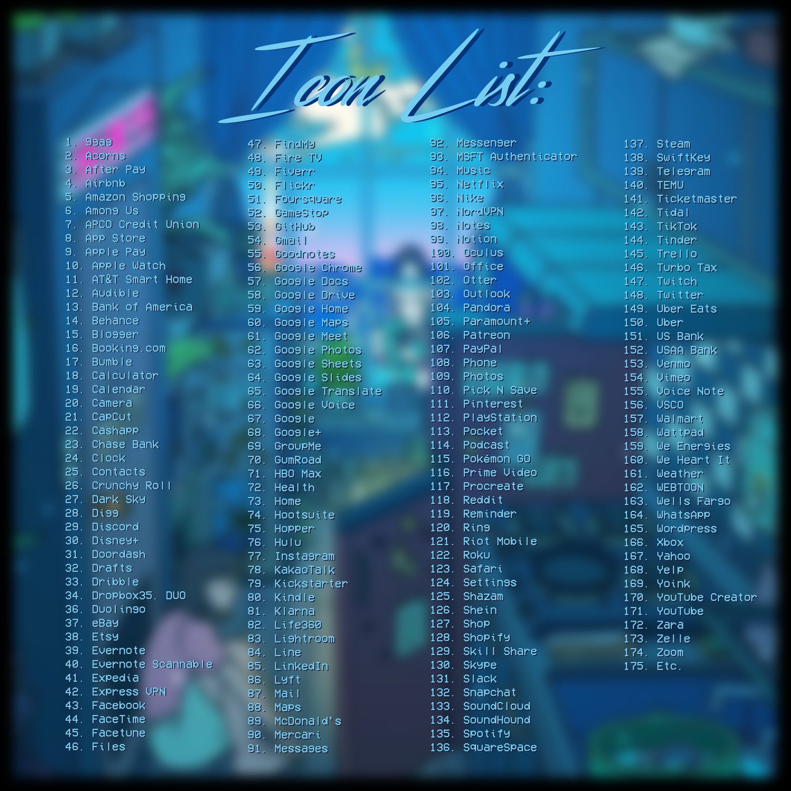 Blue Lo-fi Aesthetic Ios 16 App Icon Set | 175 App Icon Set | Theme ...