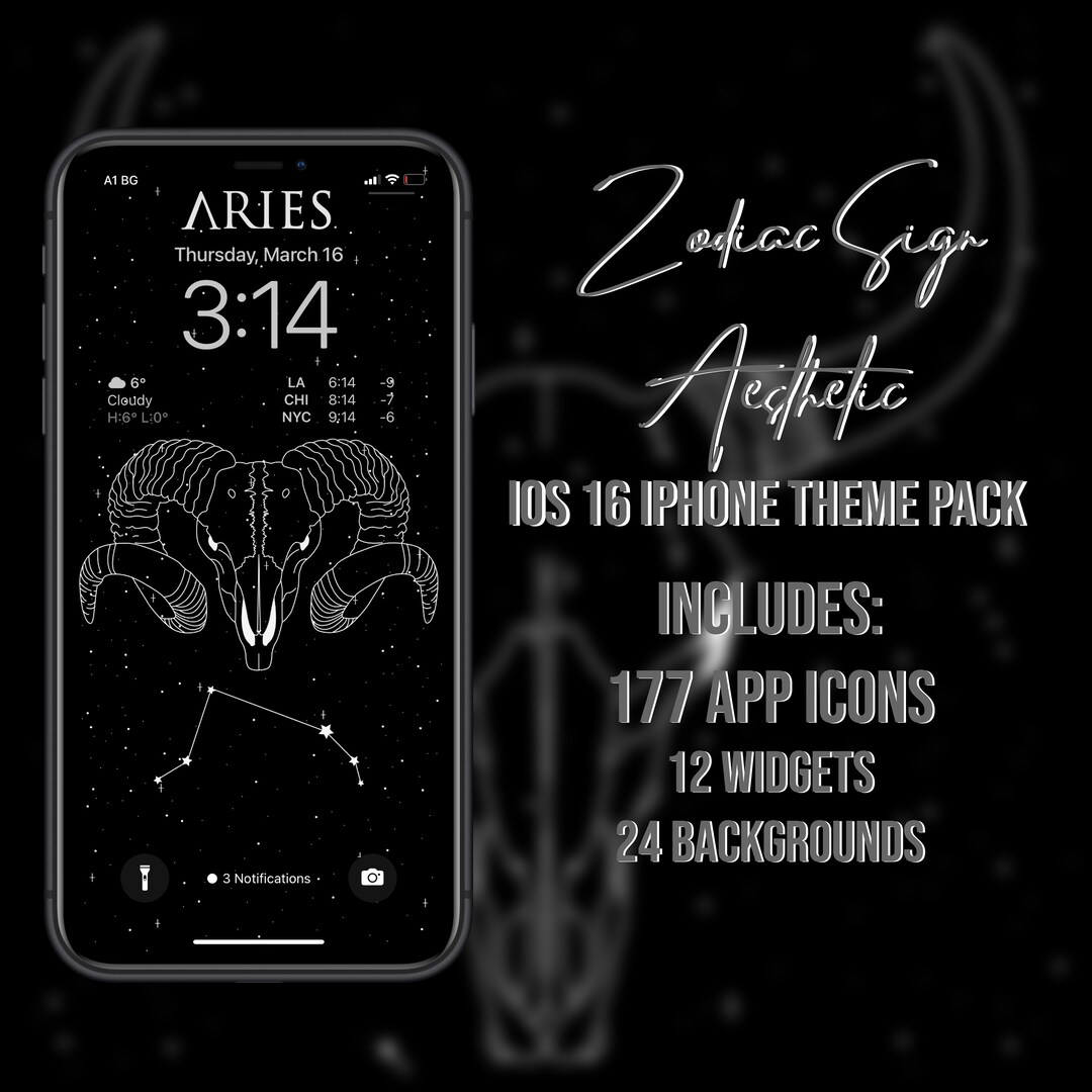 Zodiac Sign Aesthetic Ios 16 iPhone Set | 177 App Icon Set | Widgets ...