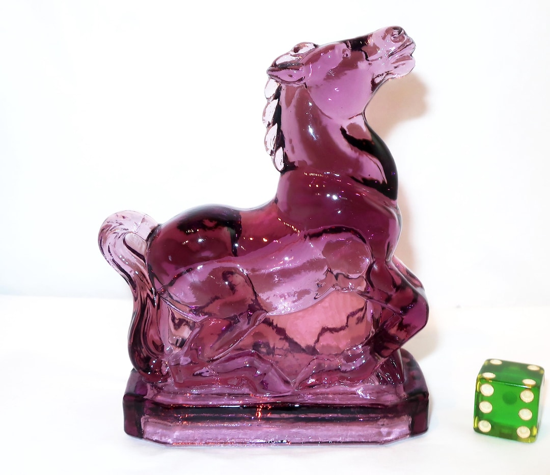 1980 BOYD JOEY HORSE in Impatient Purple Crystal Art Glass Figurine ...